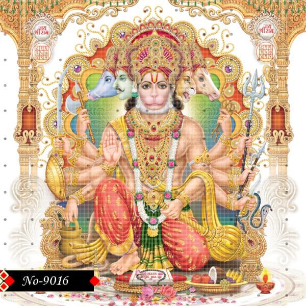 The magnificent image showcases Lord Hanuman in his five-faced ...